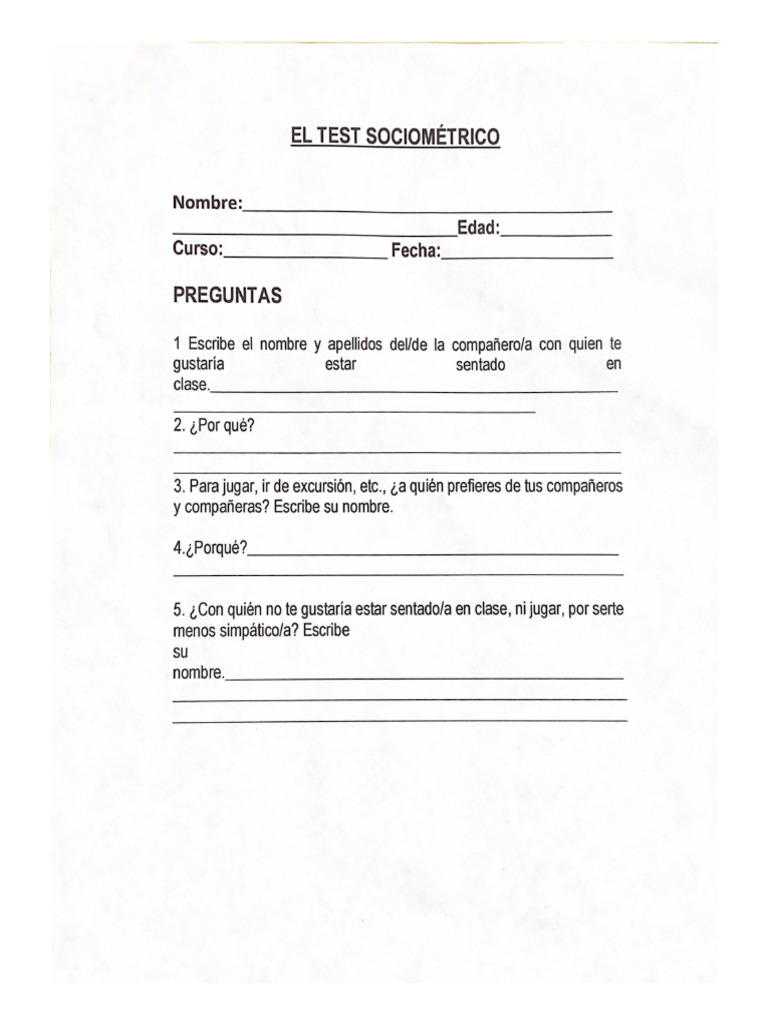 El Test Sociométrico | PDF
