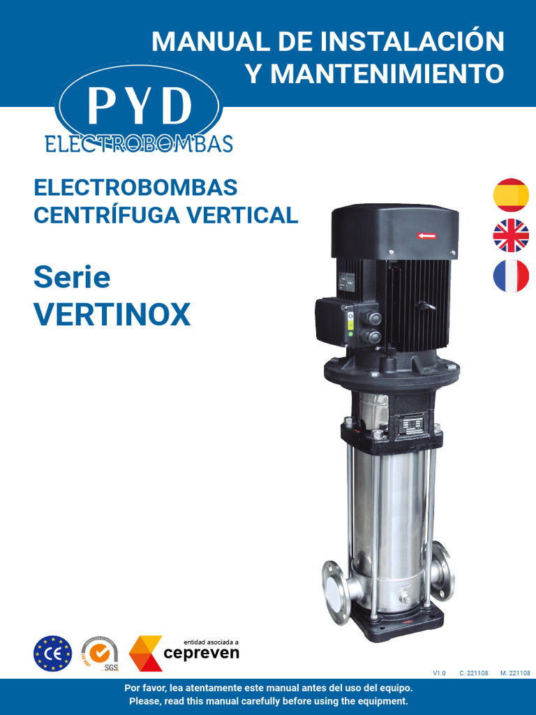 Manual Vertinox 2022 | PDF | Bomba | Agua