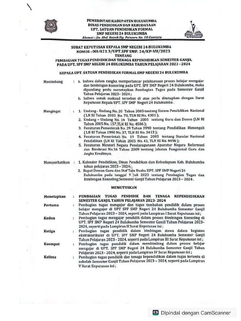 2023 - 2024 Ganjil SK Pem - Tugas | PDF