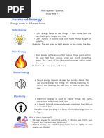 Lesson 16 Forms and Uses of Energy Grade 4 | PDF