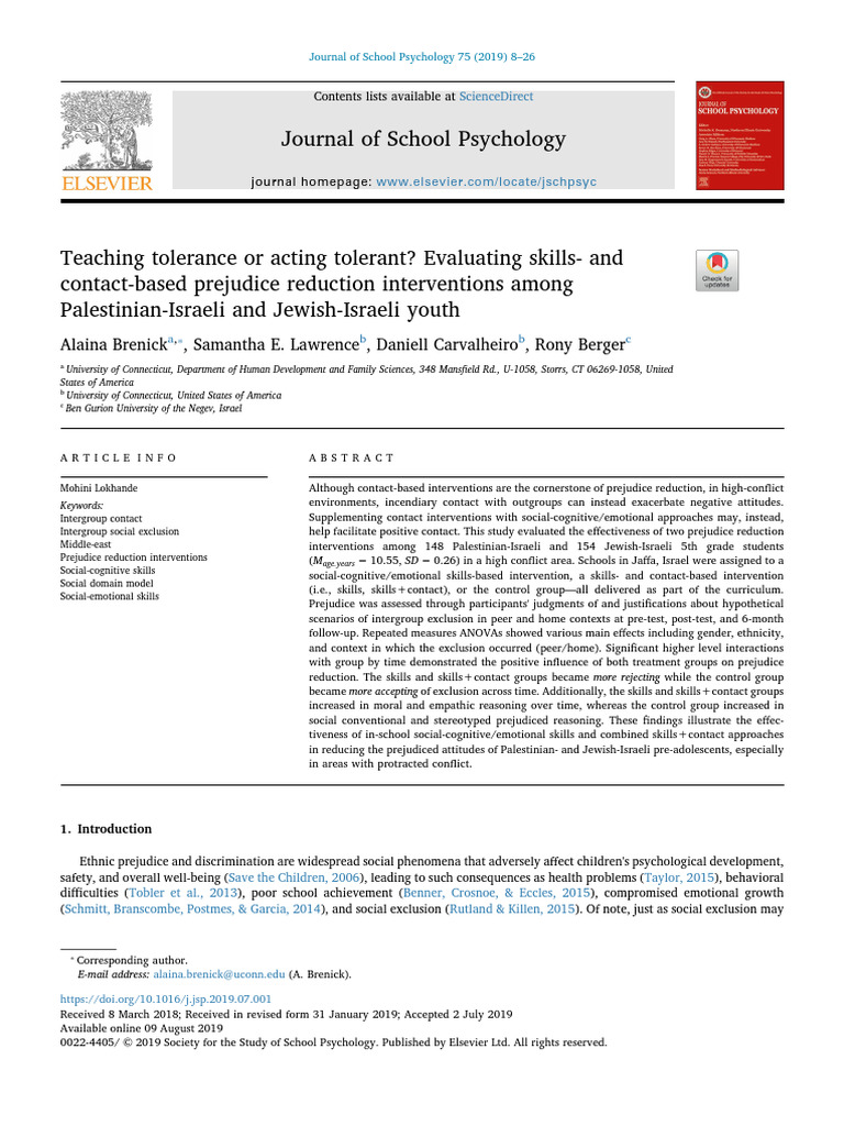 Skill Based Intervention Study | PDF | Prejudices | Psychological Concepts