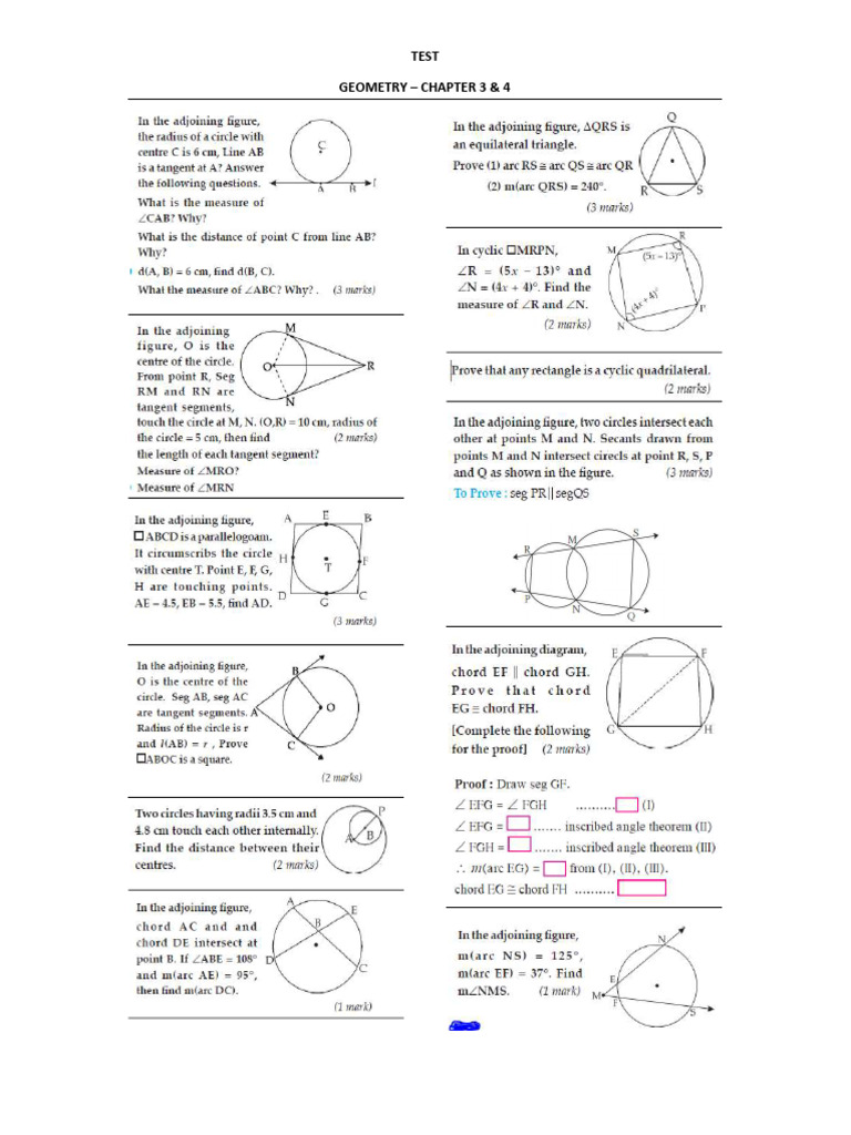 Geometry - CH3-4 Test | PDF