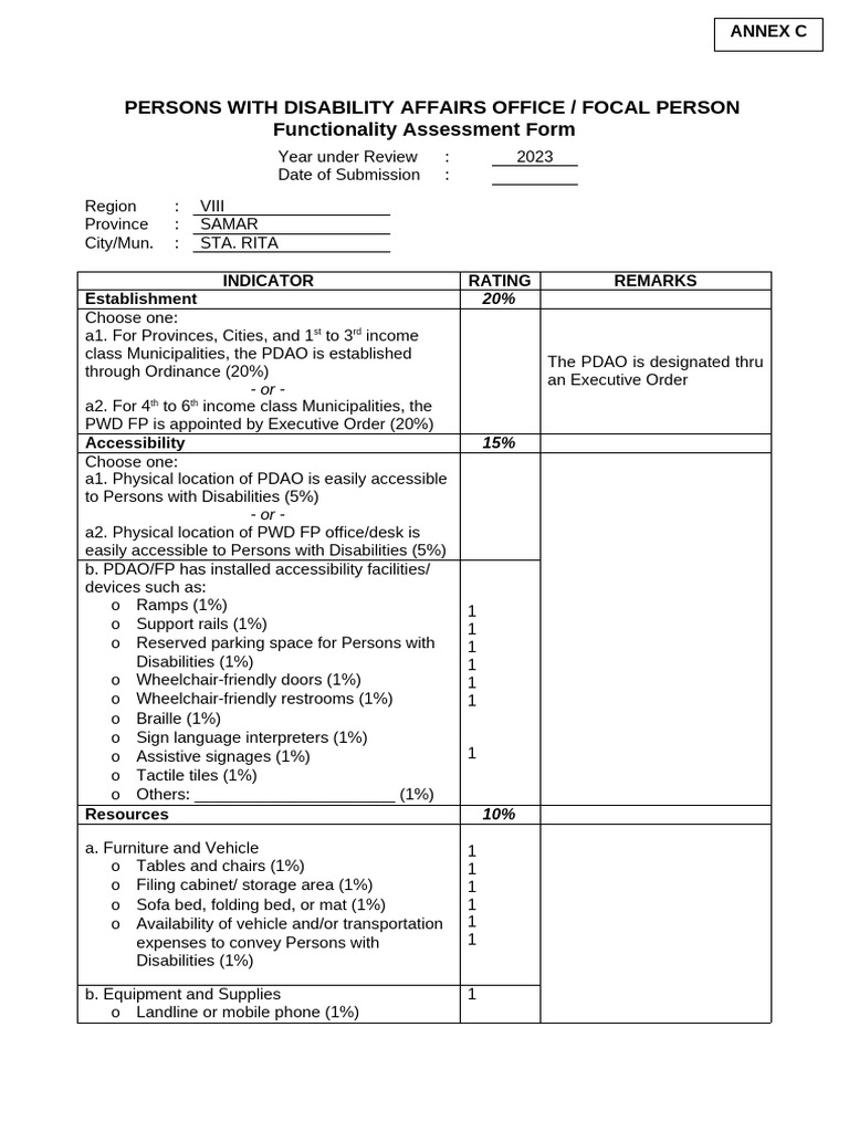 Form-Annex-C-PDAO-Functionality-Monitoring-Form | PDF | Accessibility