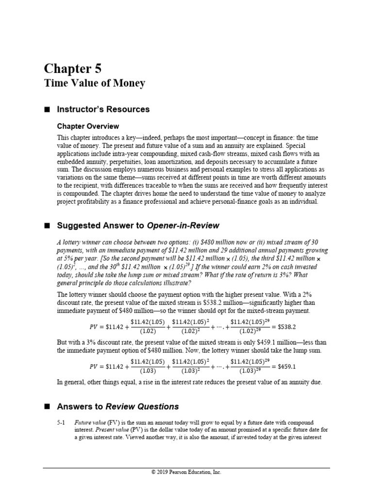 PFM15e IM Chapter05 Final | PDF | Present Value | Interest