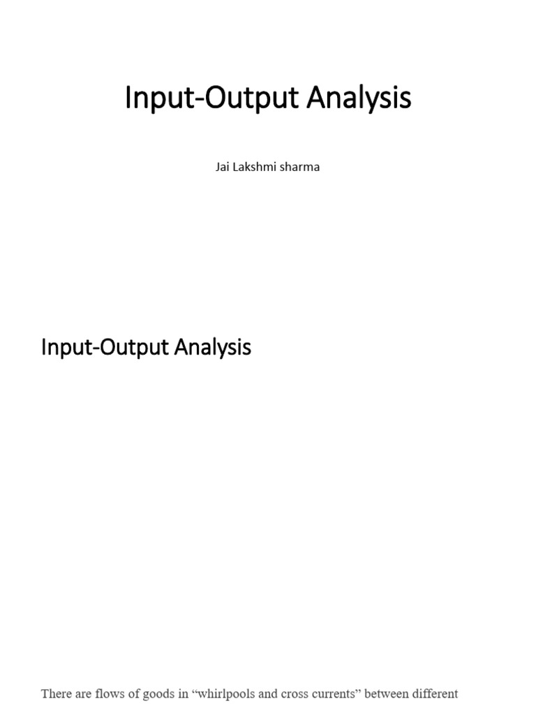 202004160614287891JaiLakshmi_App_Input_Output_Analysis | PDF | Input–Output Model | Economies