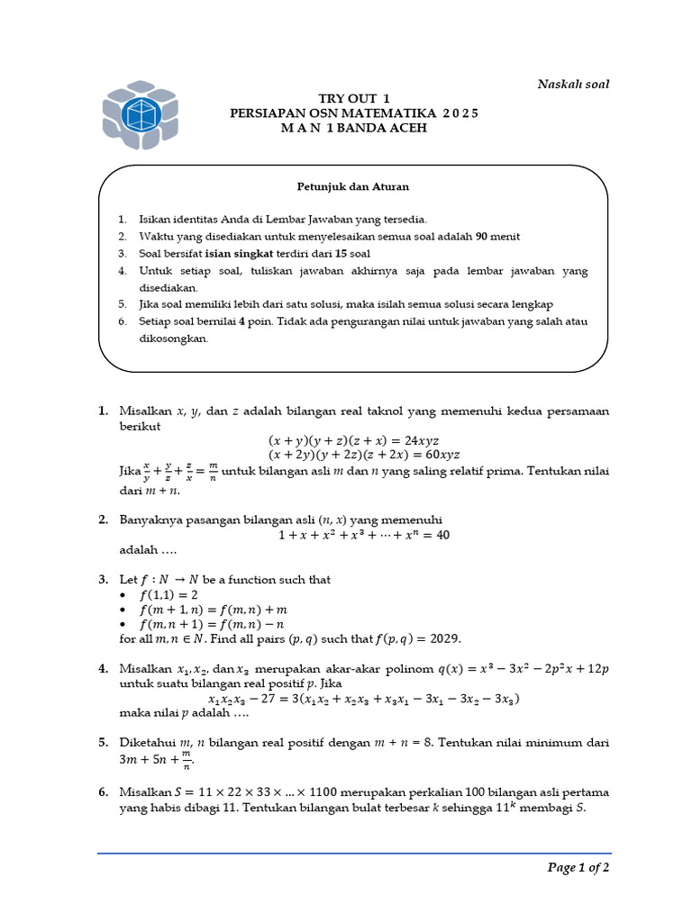 Naskah Soal TO 1 | PDF