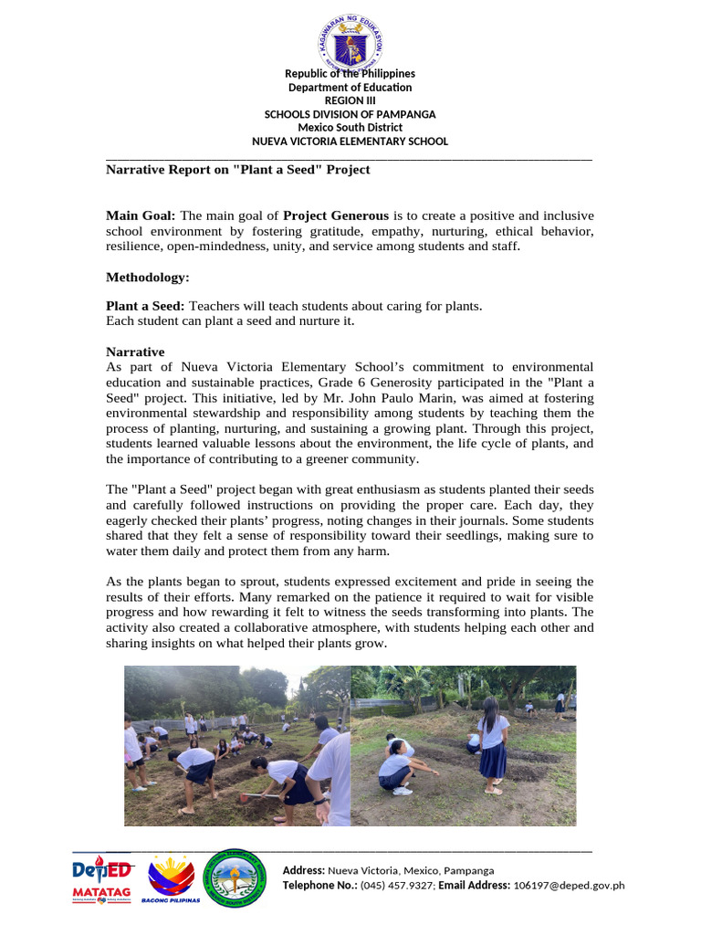 GRADE-6-GENEROSITY-PROJECT-Plant A Seed | PDF