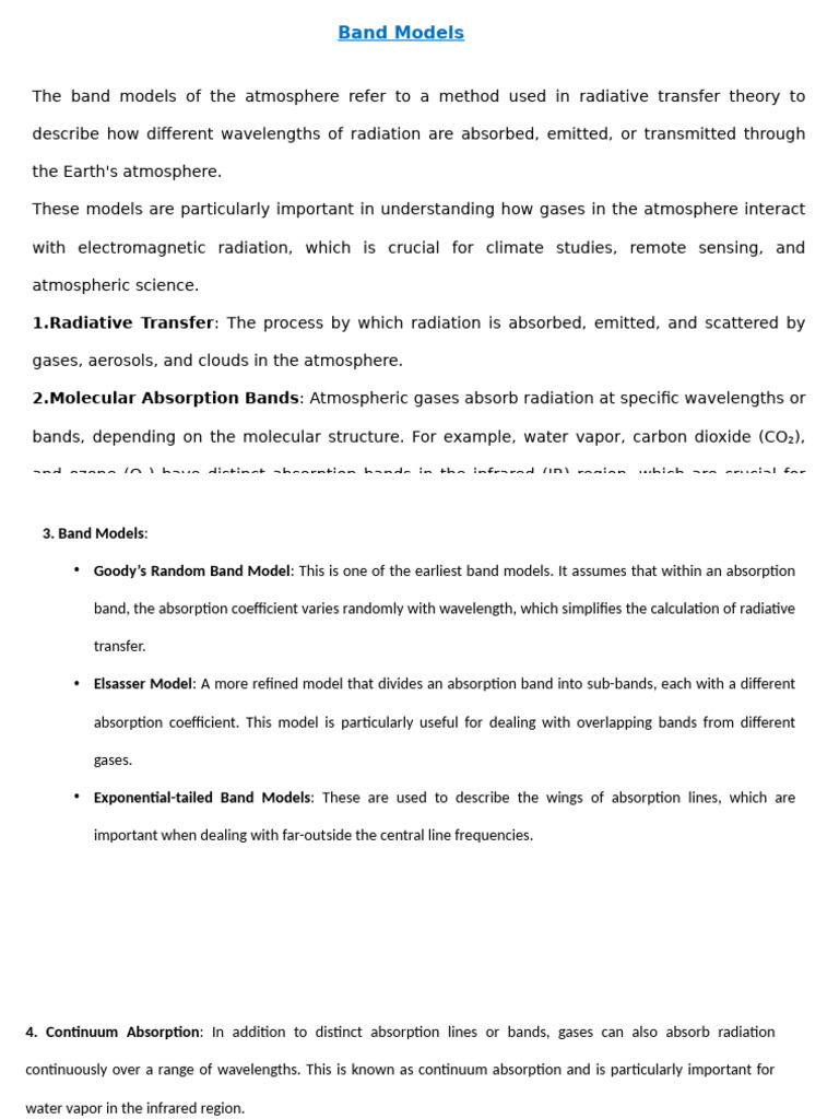 Band Models | PDF | Atmosphere Of Earth | Radiation