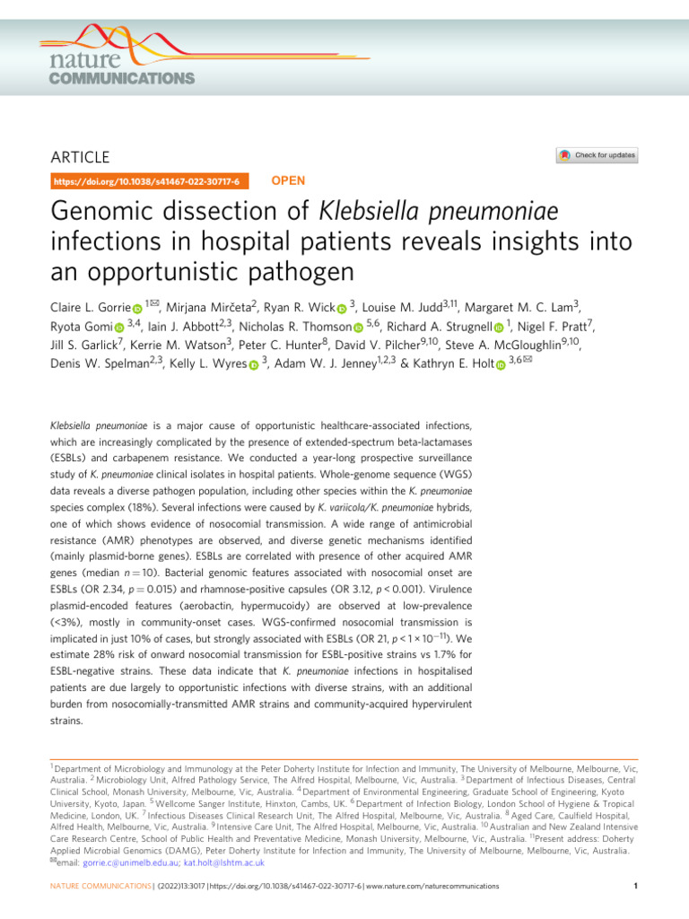 Nature Imp | PDF | Hospital Acquired Infection | Infection