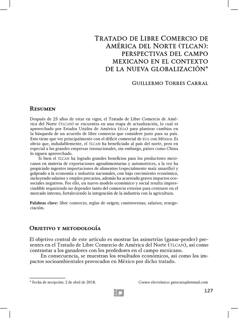 TLCAN y el campo | PDF | Tratado de Libre Comercio Norteamericano | Proteccionismo