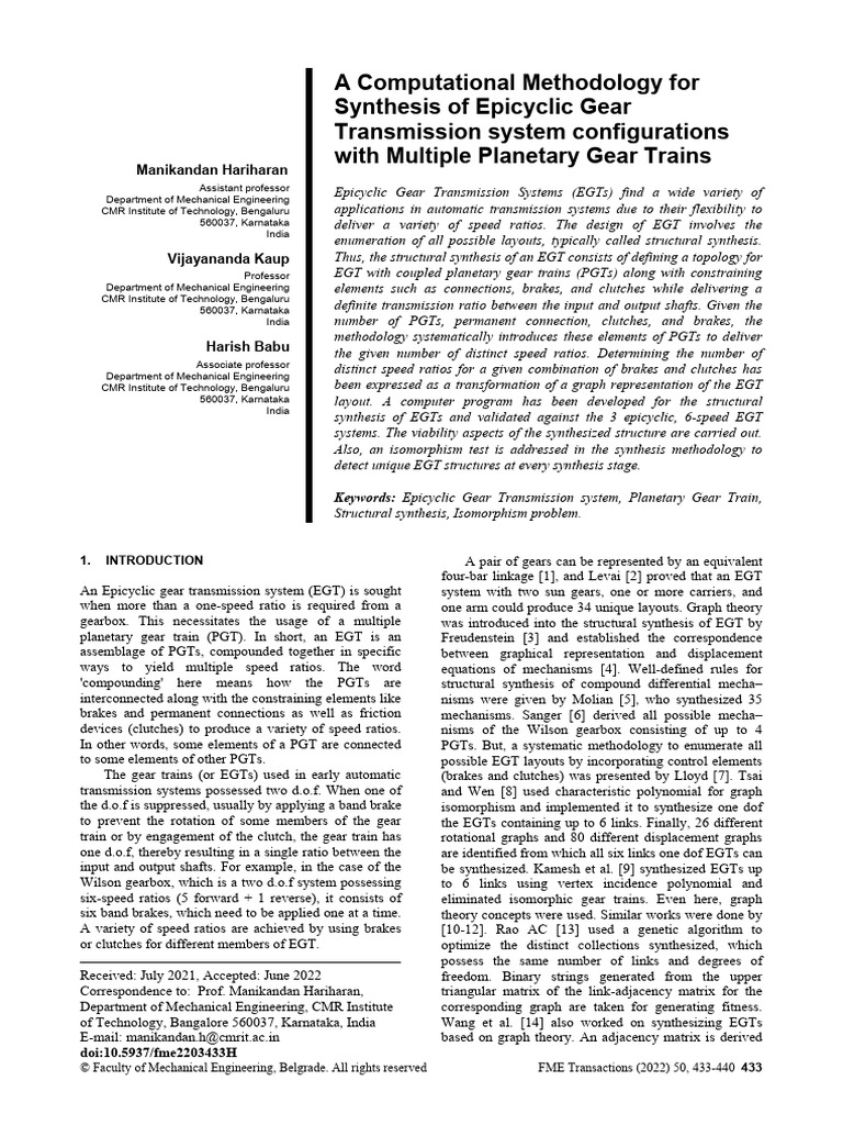 A Computational Methodology For Synthesi | PDF | Mechanical Engineering | Kinematics