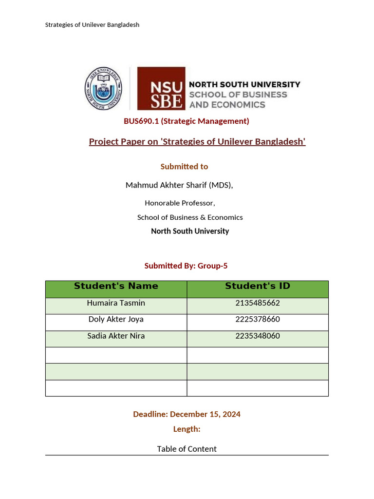 BUS690 Final | PDF | Unilever | Brand