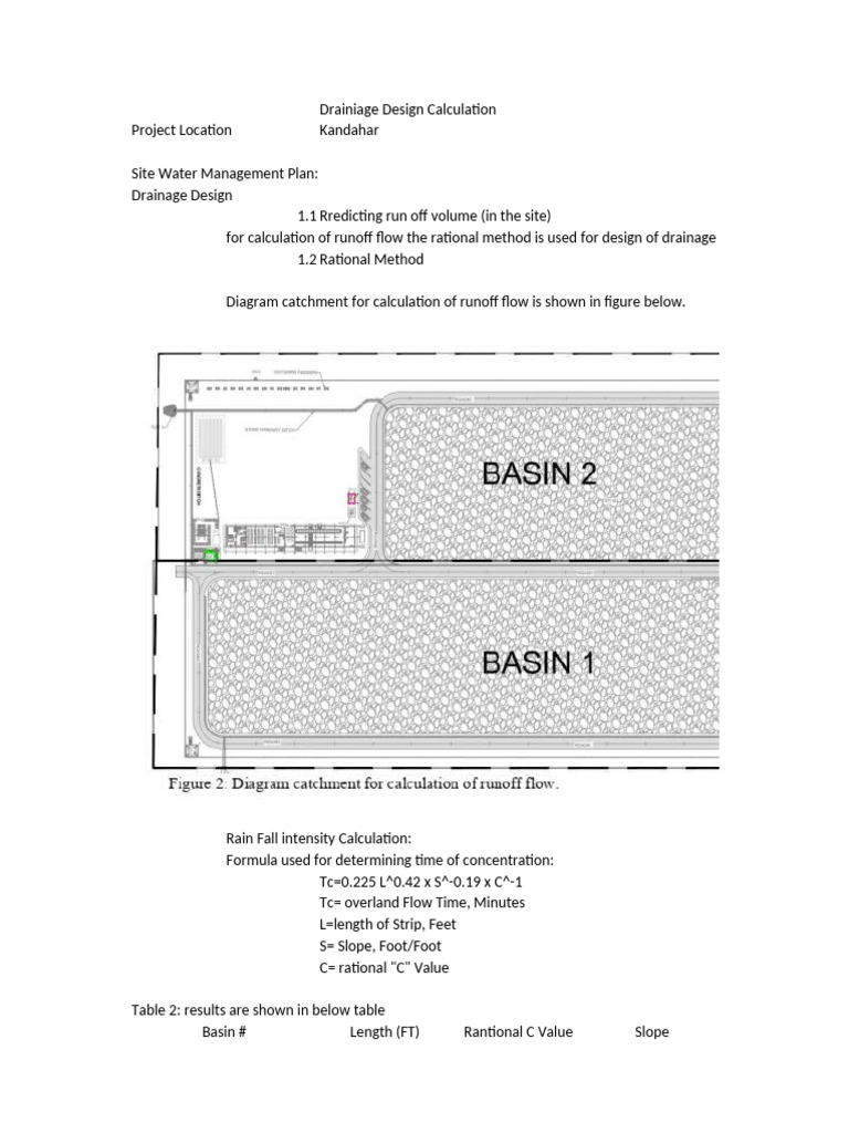 Civil Design Sheet | PDF | Drainage Basin | Surface Runoff