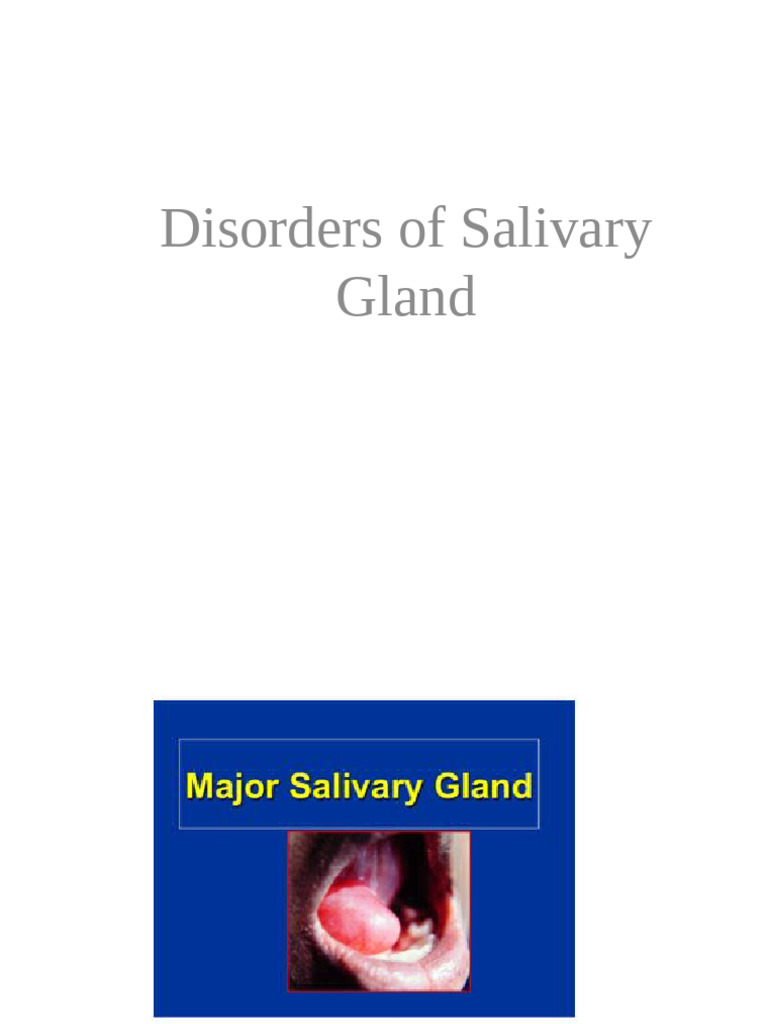 Salivary Glands Disorders | PDF