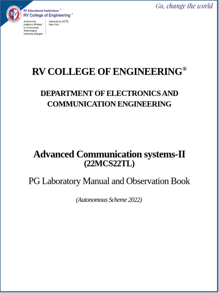 Lab Manual ACS2 _2023 (2) | PDF | Modulation | Orthogonal Frequency Division Multiplexing