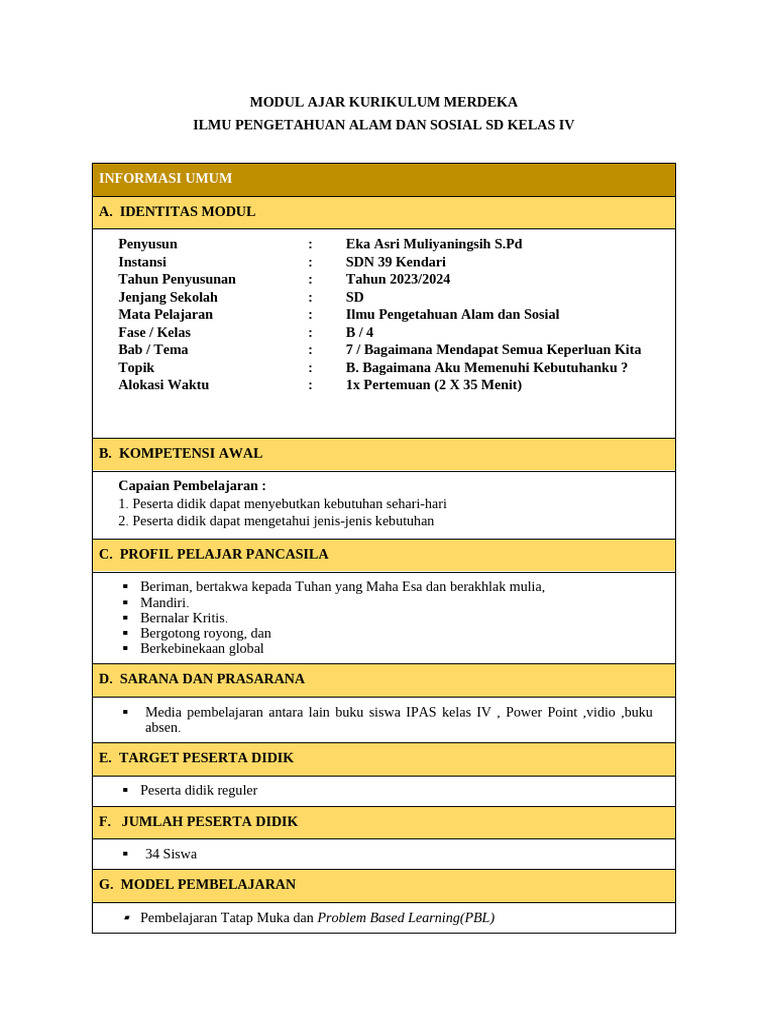 modul eka IPAS | PDF