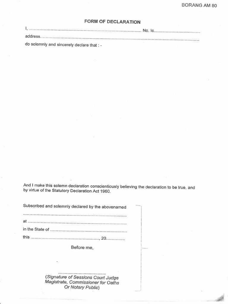 Form of Declaration | PDF