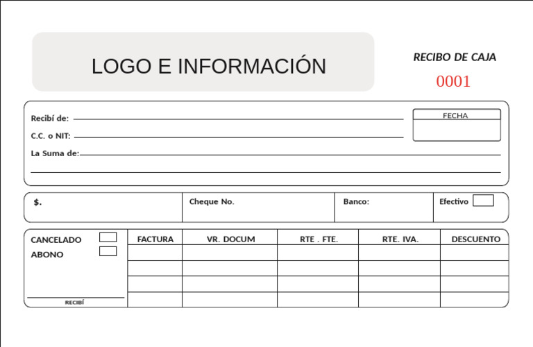 Plantilla Recibo de Caja | PDF