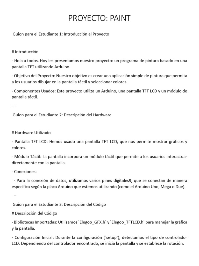 Proyecto Paint | PDF | Pantalla táctil | Arduino