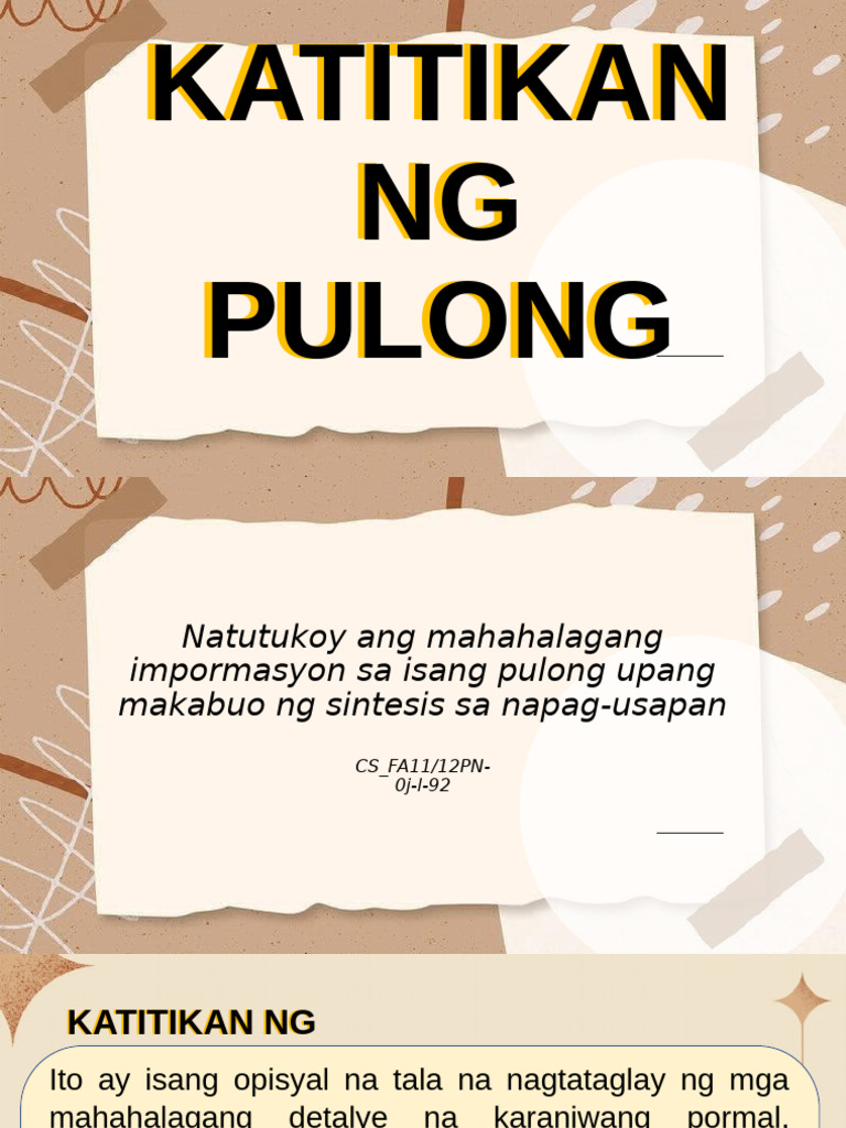 Week 1 KATITIKAN NG PULONG | PDF