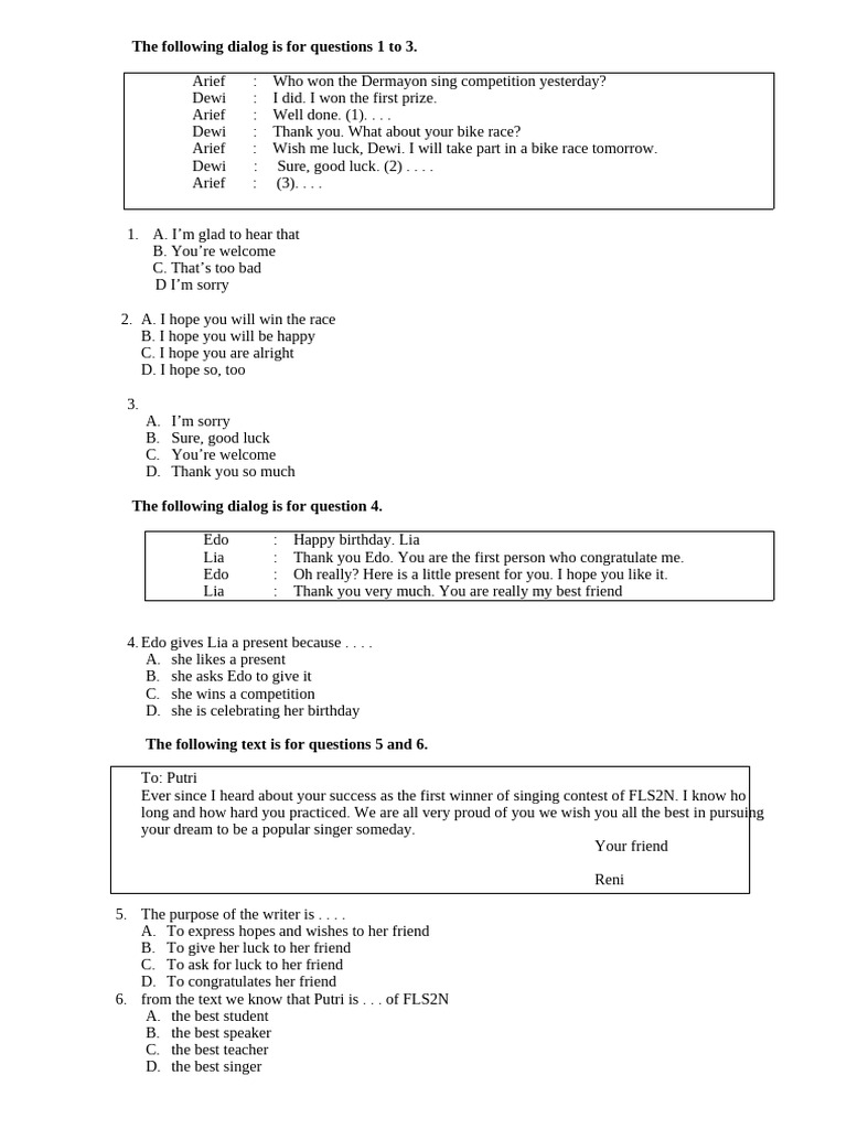 PRINT The Following Dialog Is For Questions 1 To 3 | PDF