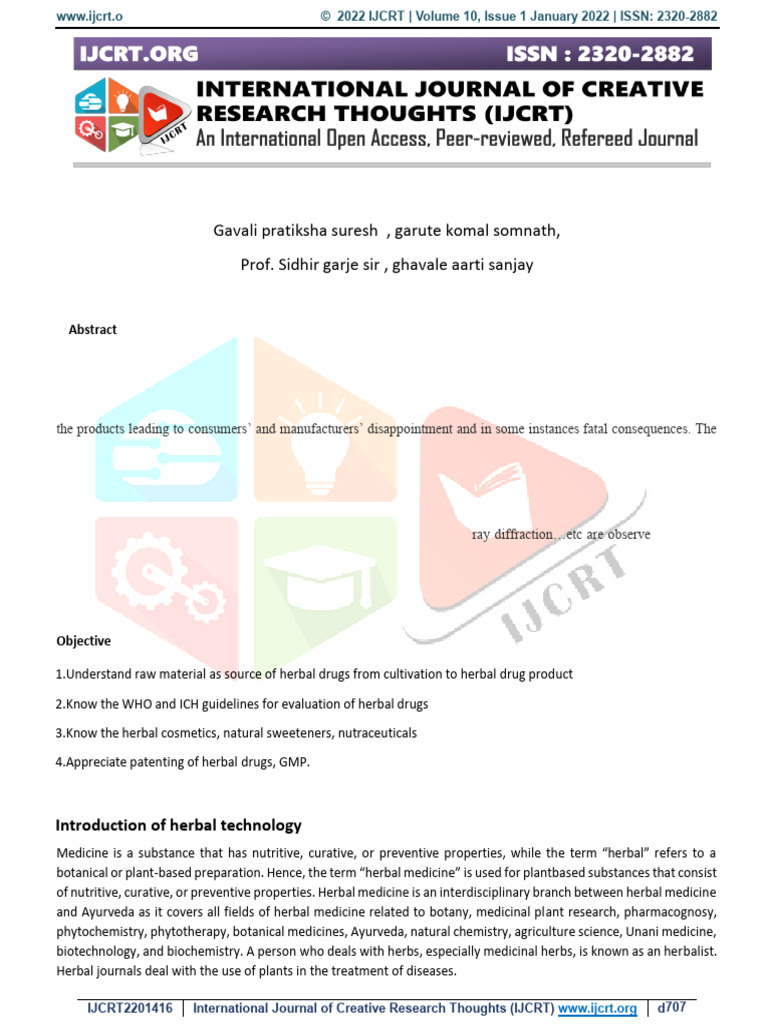 Advanced Herbal Technology 2 | PDF | High Performance Liquid ...