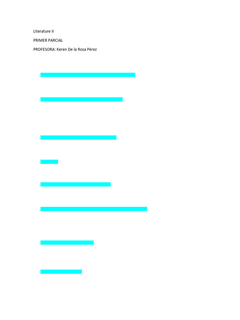 Literature II Test Guide | PDF | Poetry | Metre (Poetry)