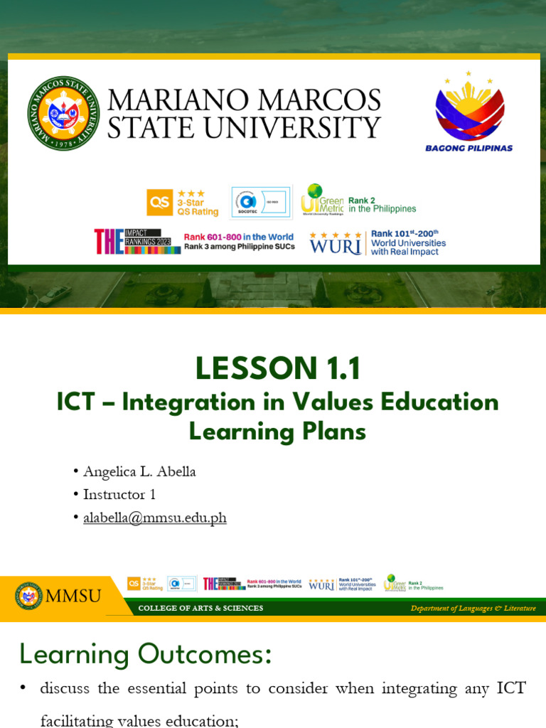 ICT Integration in Values Education Plans | PDF | Educational ...