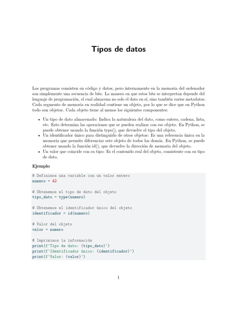 Tipos de Datos | PDF