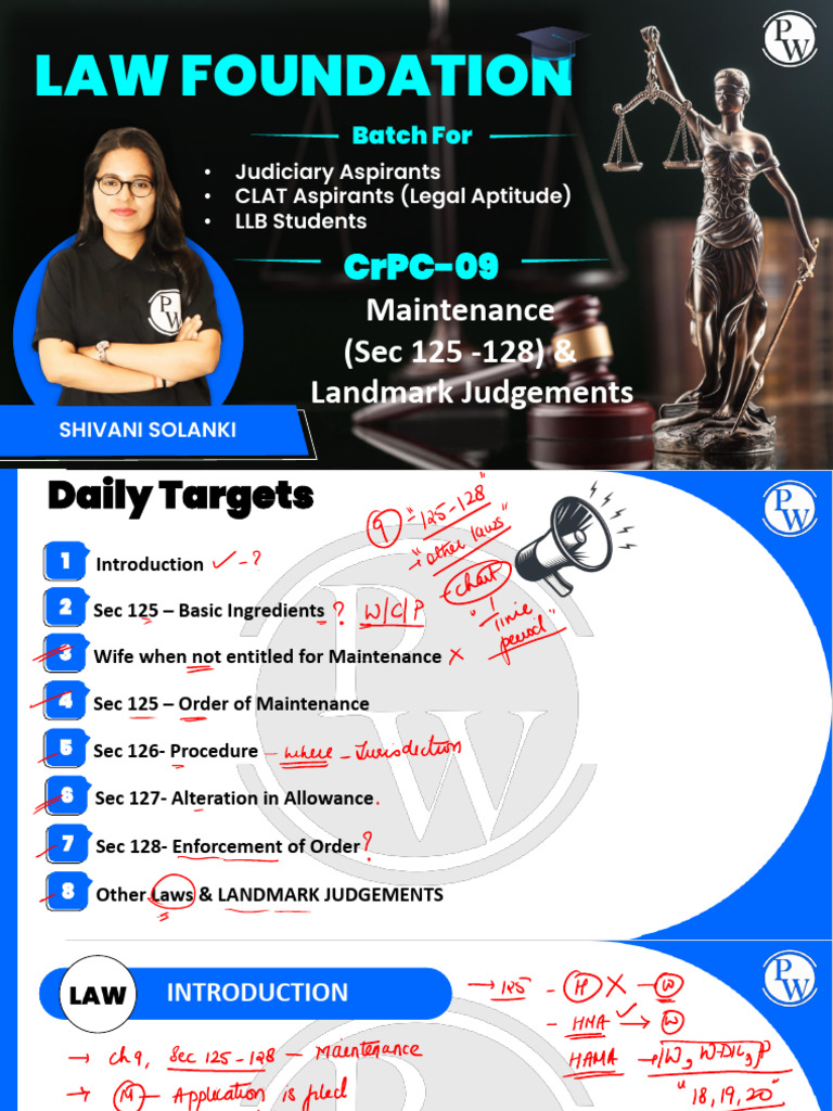 CrPC Maintenance Laws & Landmark Cases | PDF | Government | Public Law