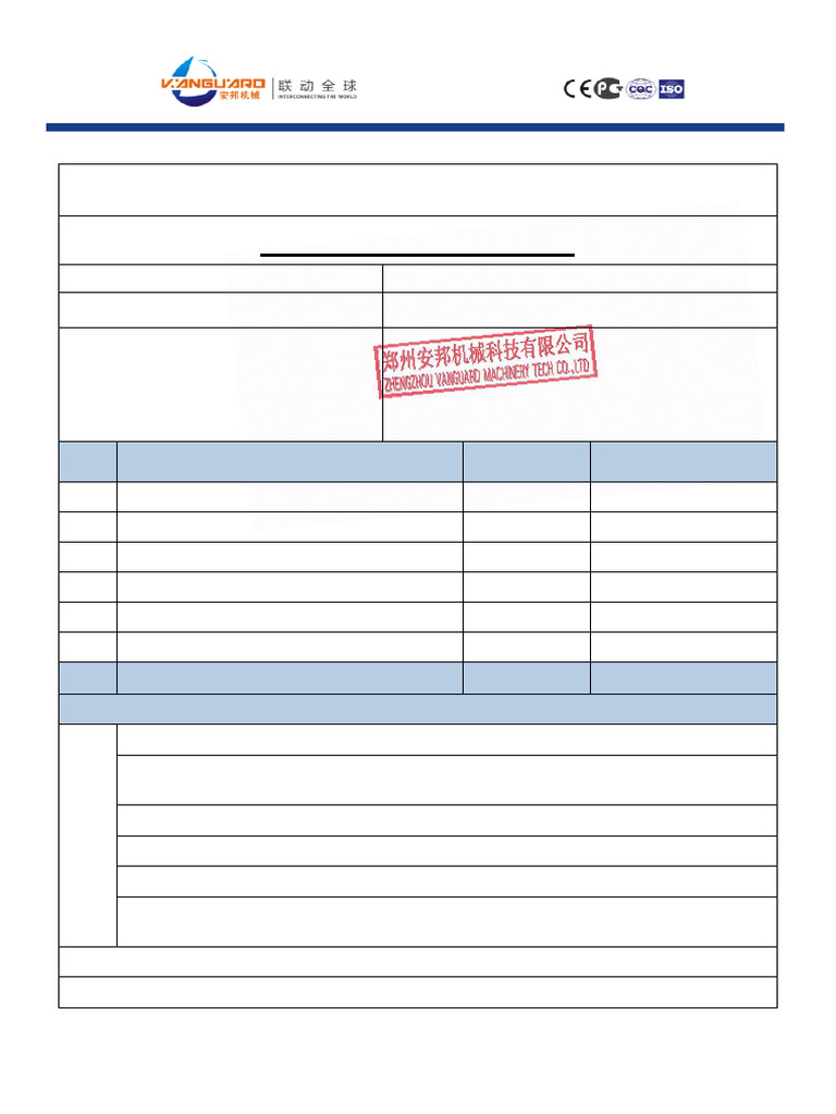Vanguard Official Proforma Invoice For 150 200TPH Stationary | PDF