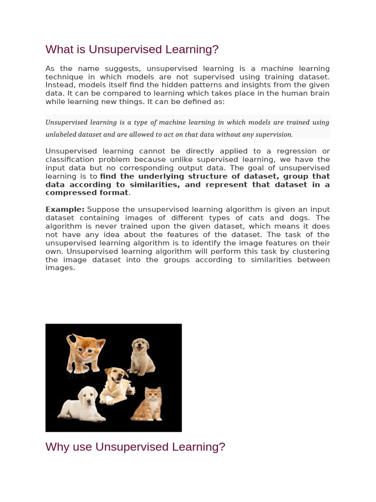 unsupervised learning | PDF | Machine Learning | Cluster Analysis