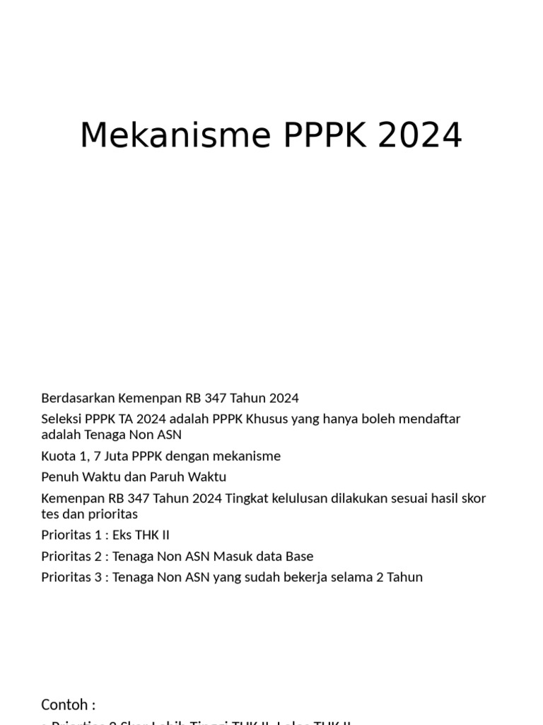 Mekanisme PPPK 2024 | PDF