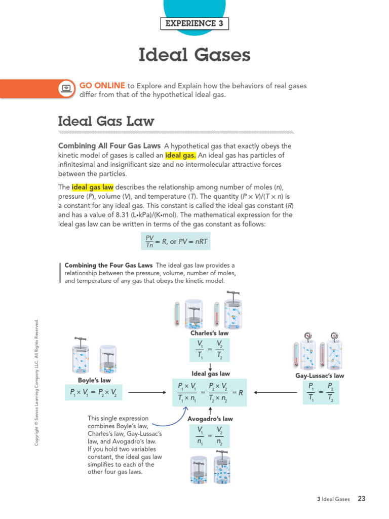 Annotated Experience Notebook - Ideal Gases 1 | PDF | Gases ...