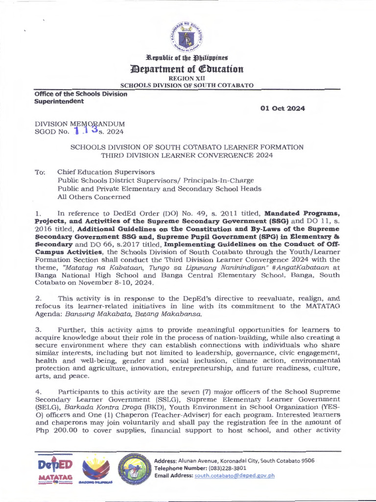 South Cotabato Learner Convergence 2024 | PDF