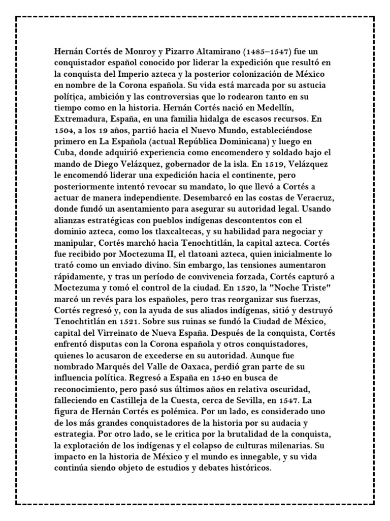 Hernán Cortés de Monroy y Pizarro Altamirano | PDF | Hernán Cortés ...