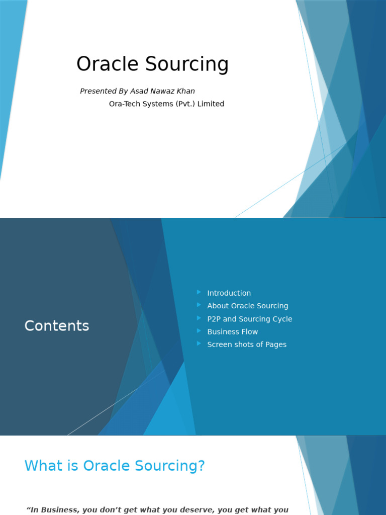 Sourcing Presentation - OTS | PDF | Oracle Corporation | Point Of Sale