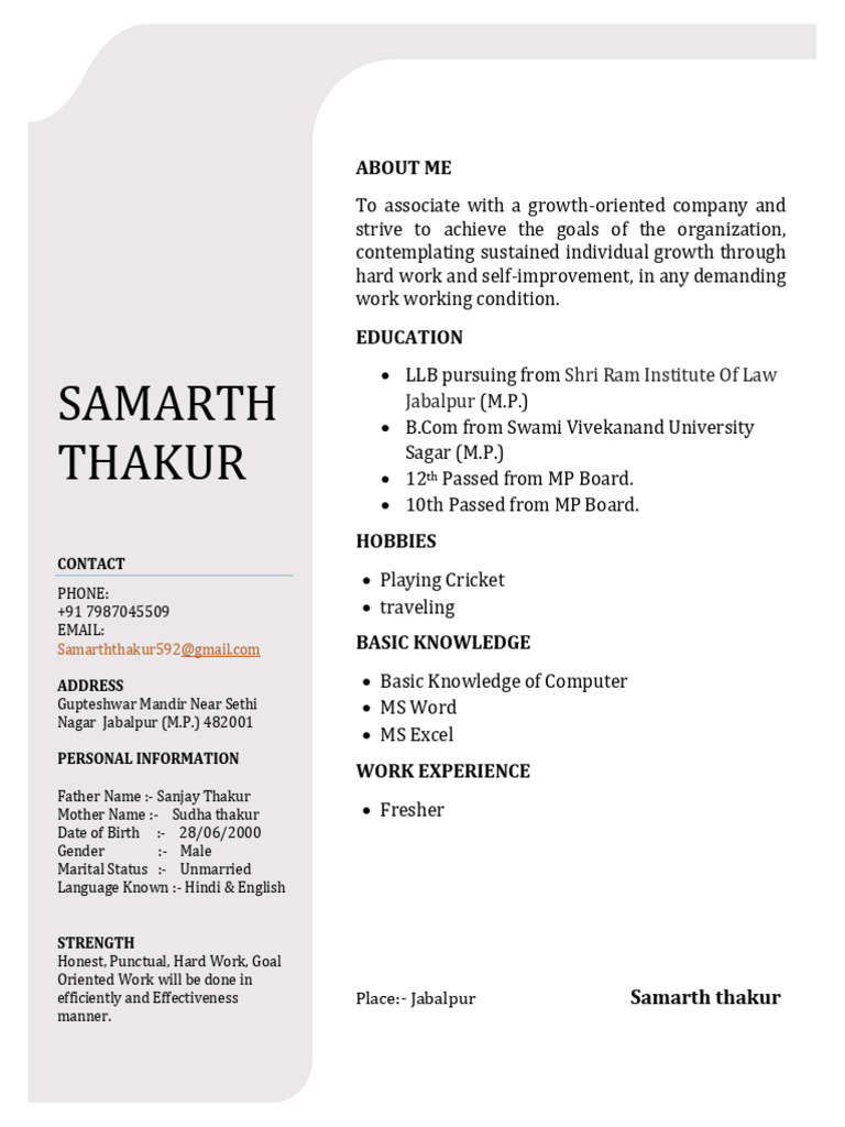 Samarth Thakur | PDF
