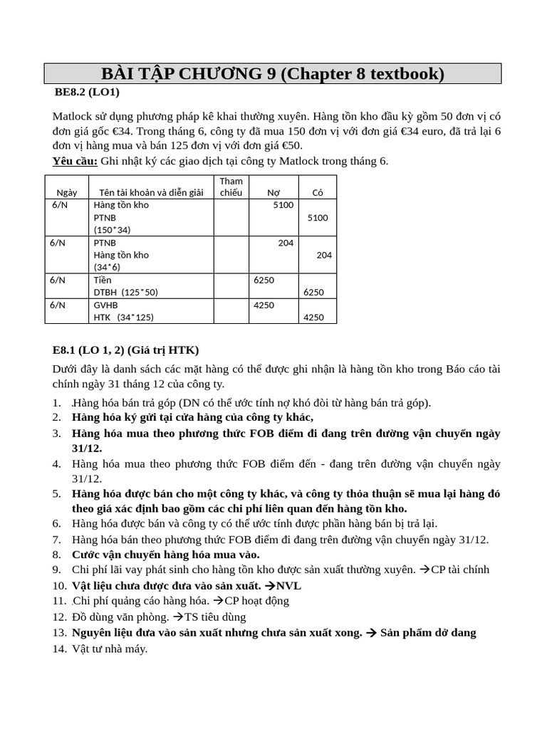Bài tập chương 9 AutoRecovered | PDF
