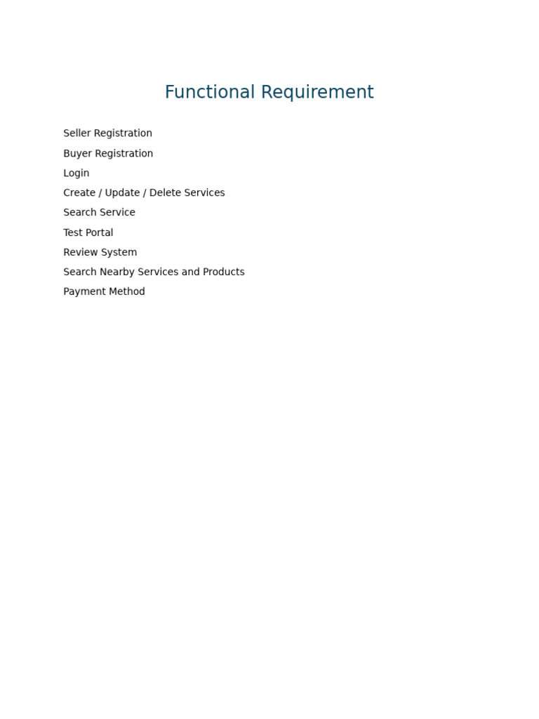Functional Requirement | PDF