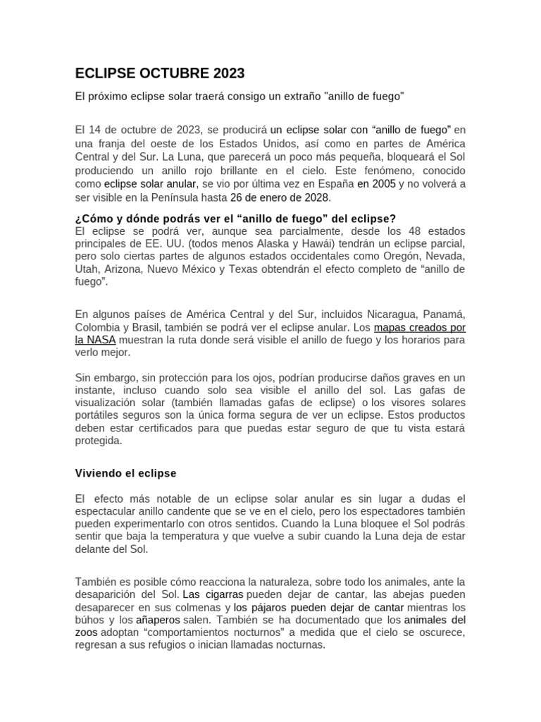 Eclipse Octubre 2023 | PDF | Eclipse | Dom