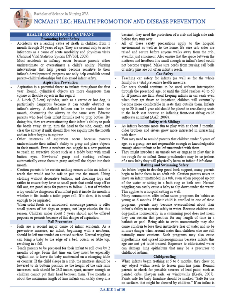 WK15 - Health Promotion and Disease Prevention in Different Stages of Growth and Development ...