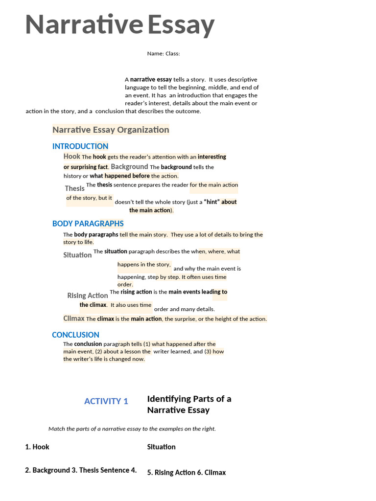 Crafting a Narrative Essay | PDF | Essays