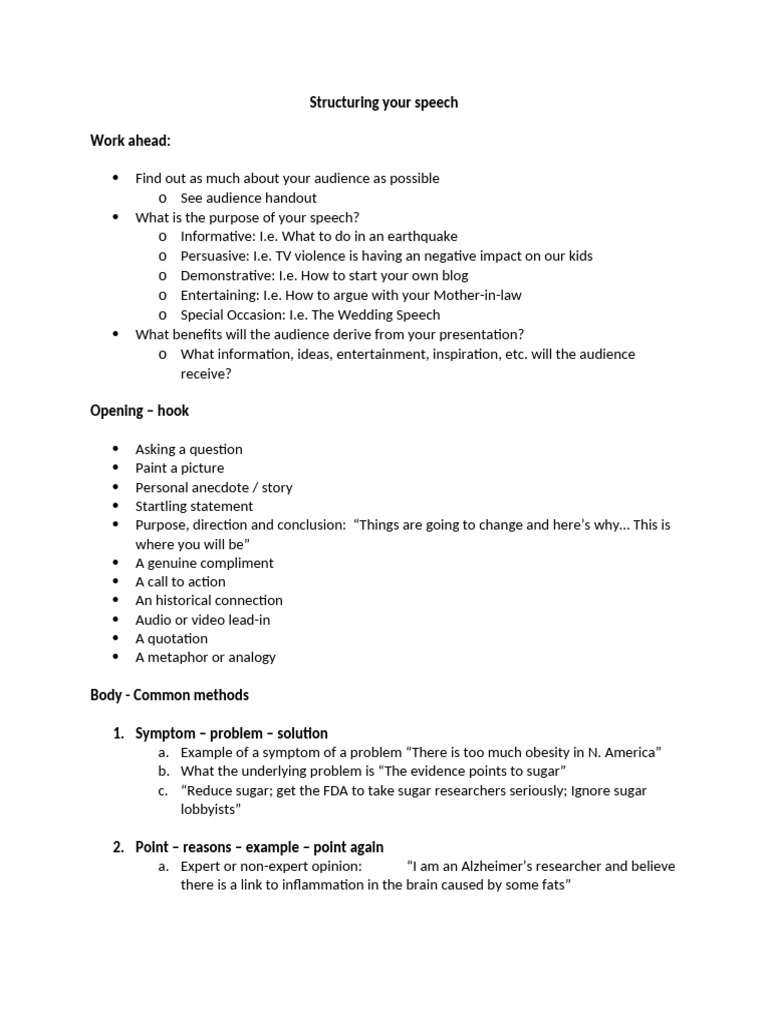 CMNS235 Structuring Your Speech | PDF