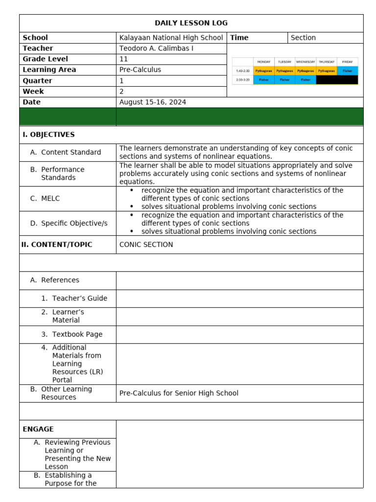 W4D1-PRE-CAL | PDF | Learning | Teachers