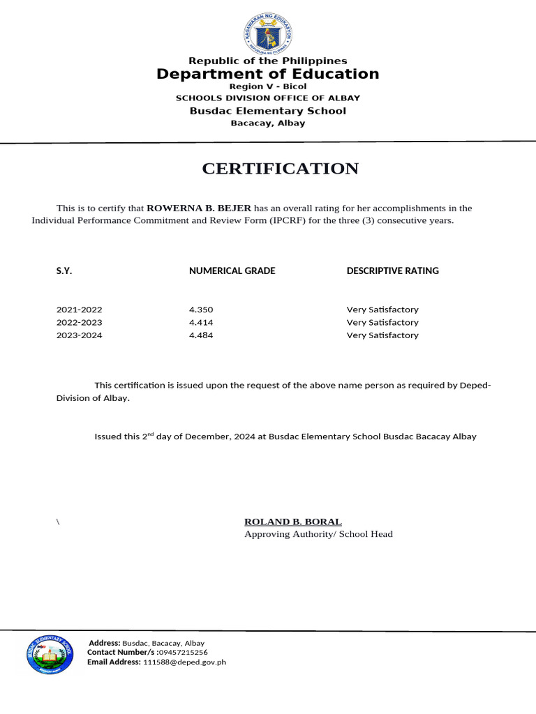 Certification Ipcrf | PDF