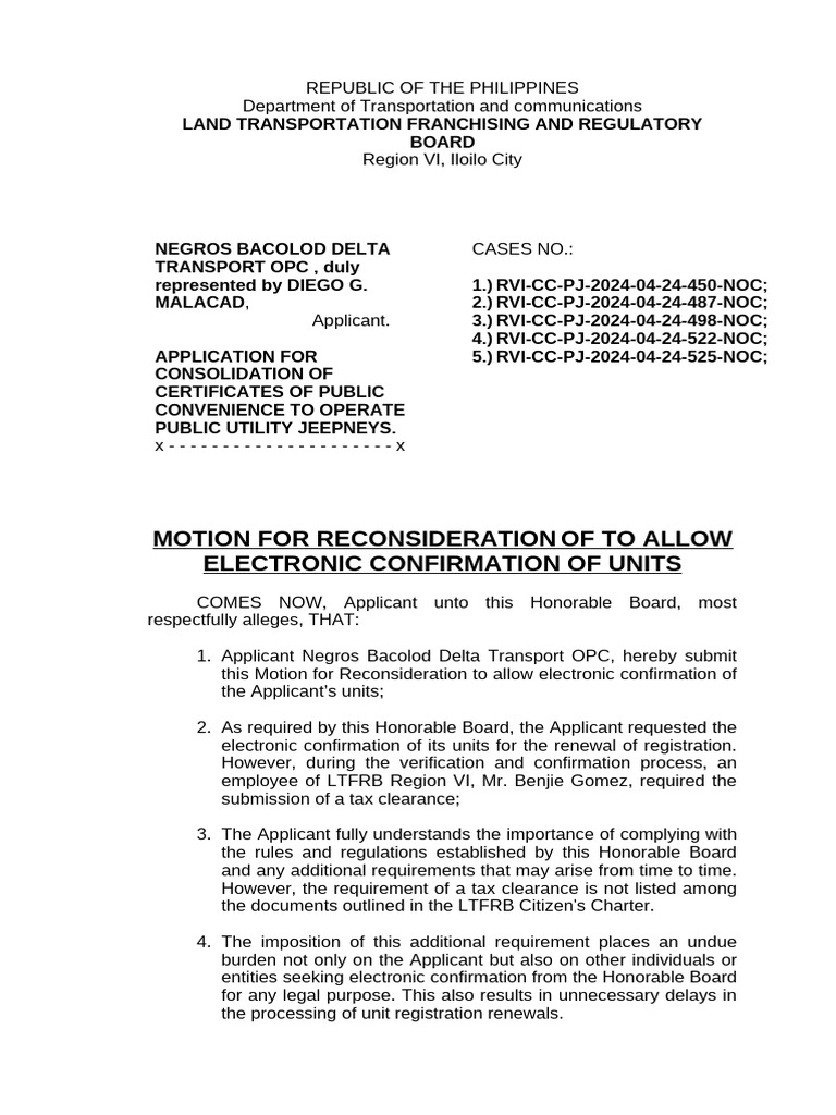 Motion For Recon Requirements | PDF | Government