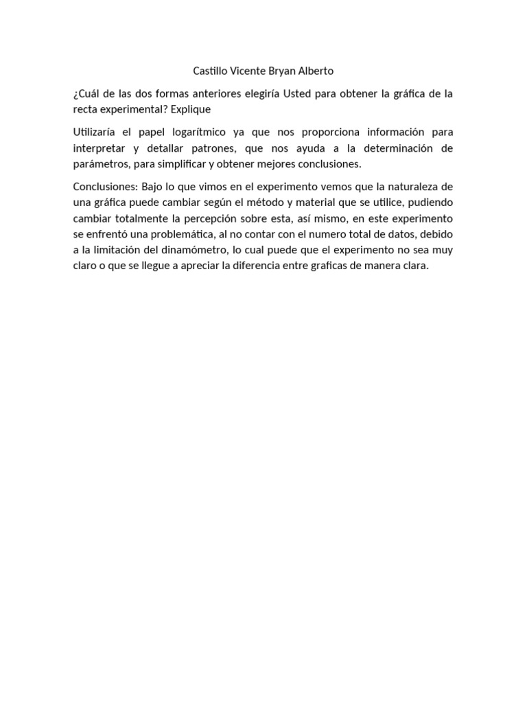 Conclusiones experimento 2 | PDF