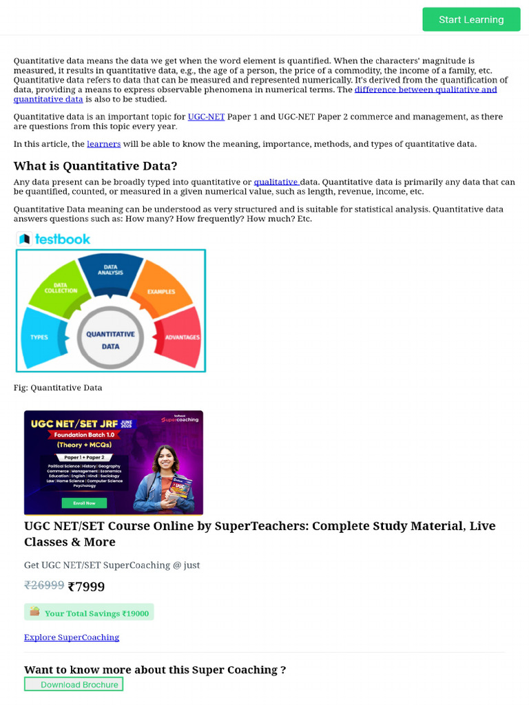 Quantitative Data - Data Interpretation For Competitive Exams | PDF