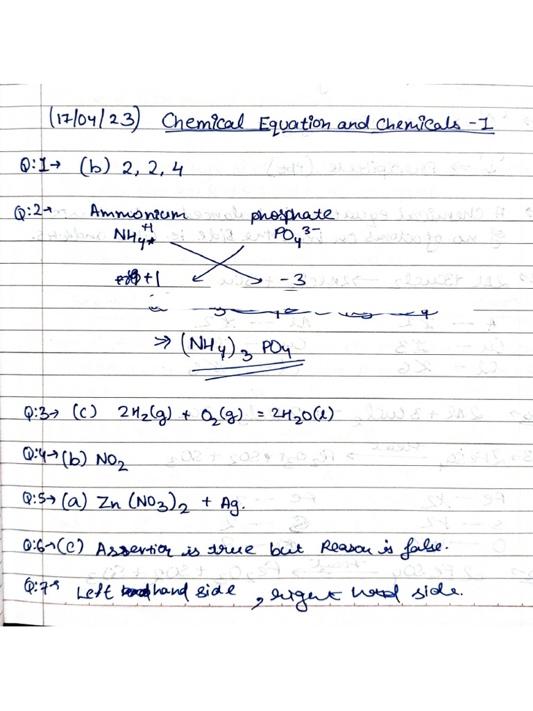 Chemical Reaction and Equations 3 | PDF